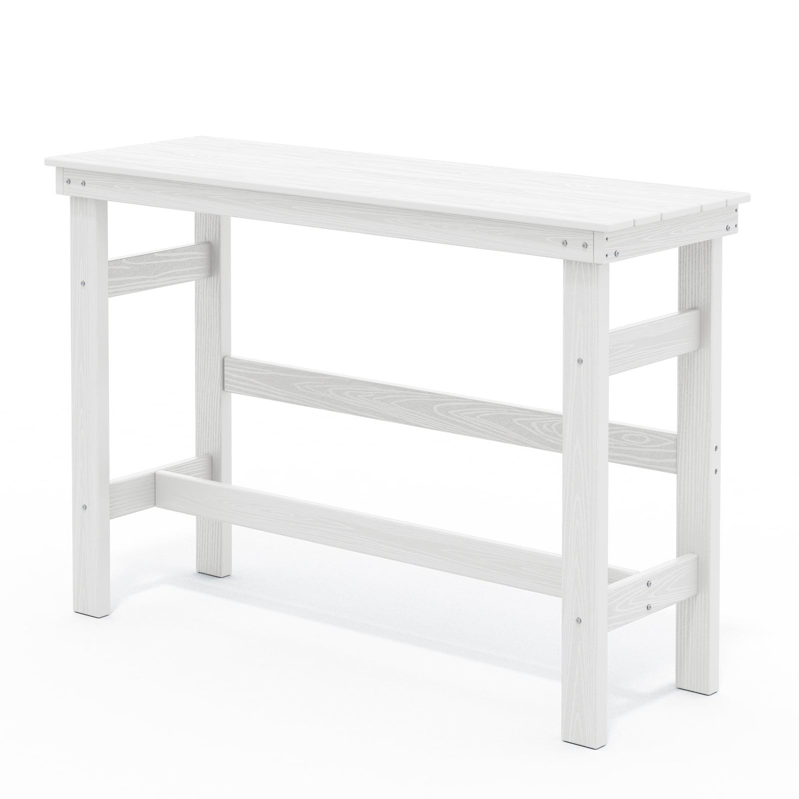 JUSTLET 60.3" Large Size Outdoor Bar Table, HDPE Weatherproof Durable ...