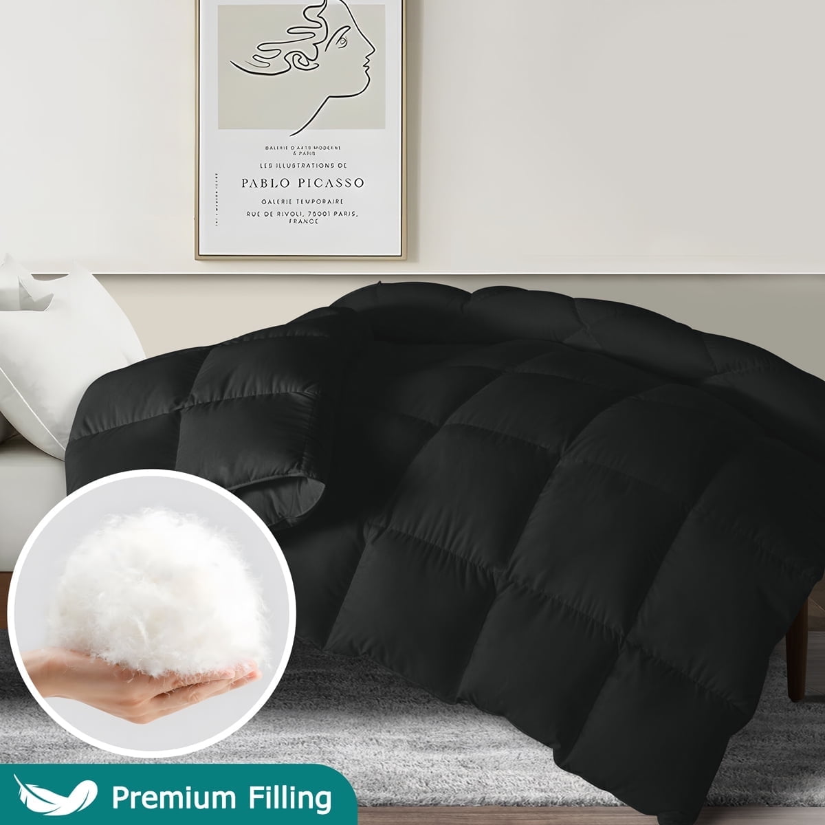 JUSTLET California King Size Feather Comforter Filled with Feather ...