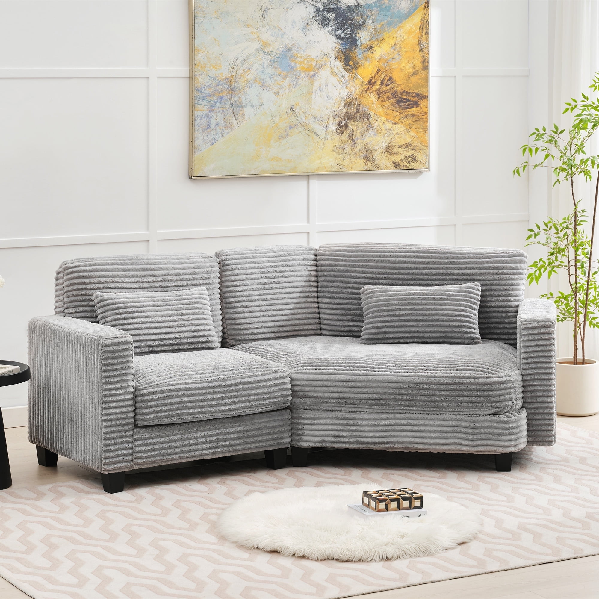 JUSTLET 104" Oversized Sectional Sofa with Corner, 2 Seater Modular ...