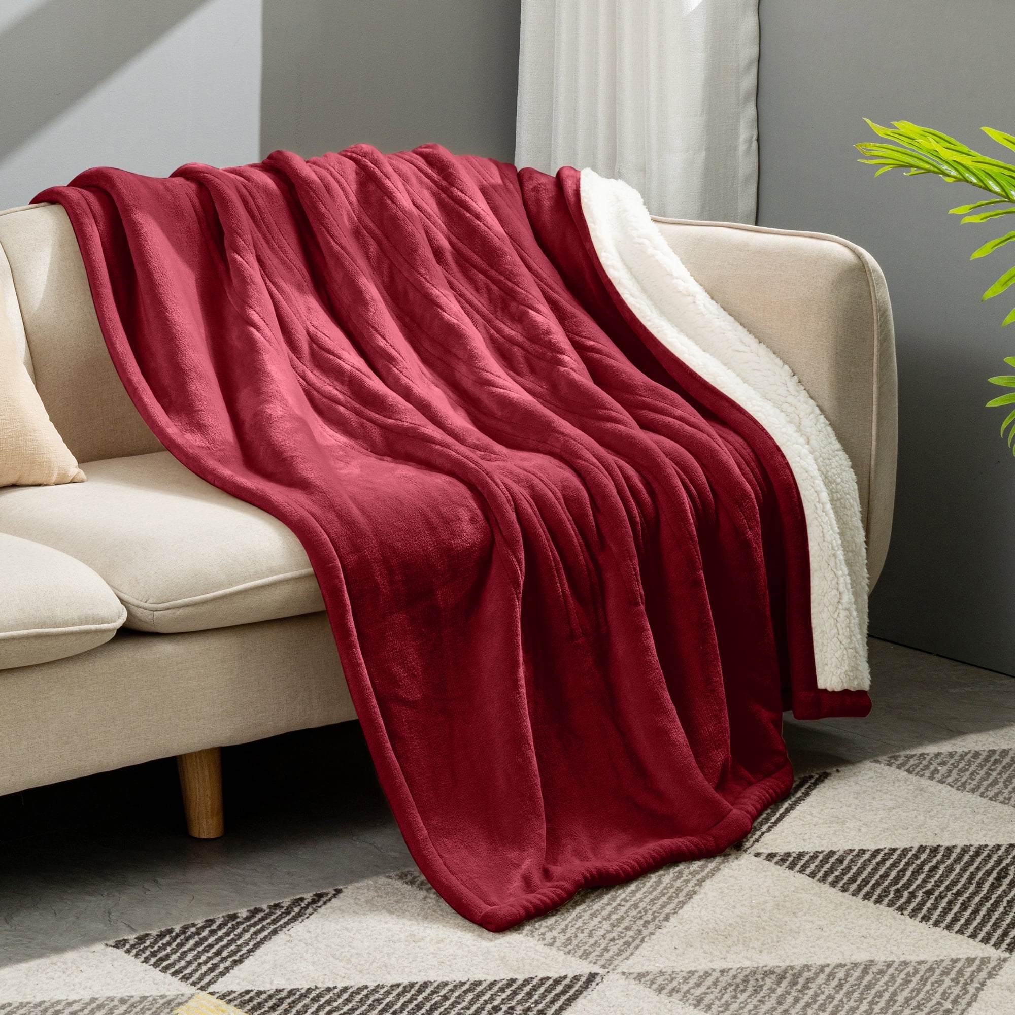 JUSTLET Electric Heated Blanket, Double-sided flannel electric blanket ...