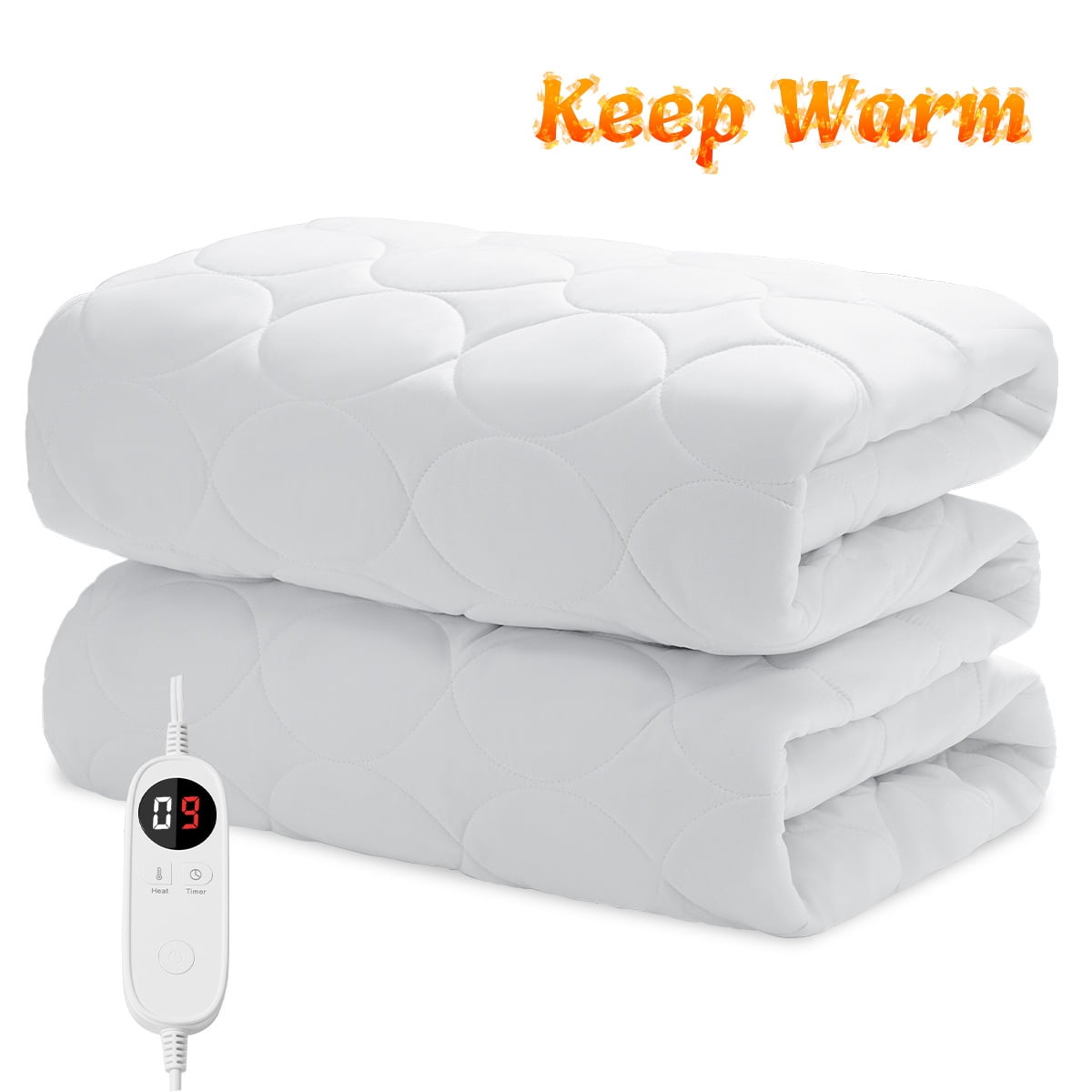 JUSTLET Twin Electric Heated Mattress Pad, 8 Temp Control, Auto Shut ...