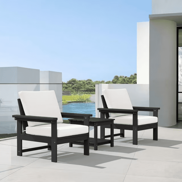 JUSTLET HDPE Patio Sofa Set, All Weather Outdoor Patio Furniture Set, 2 ...