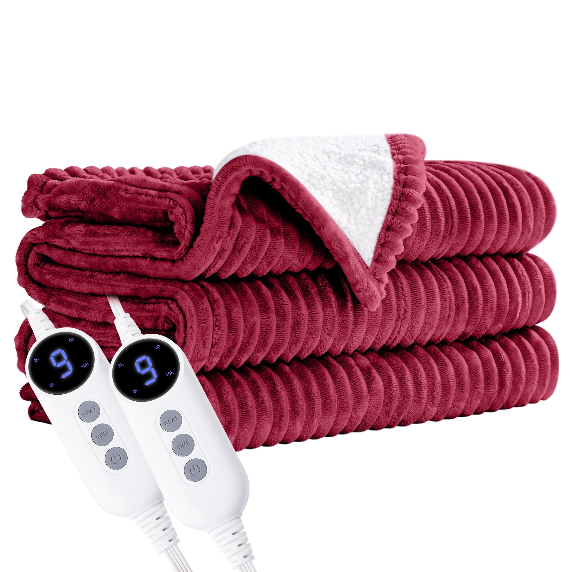 JUSTLET Heated Blanket Electric Queen, 84"x90" Heating Blanket Throw, 9 ...