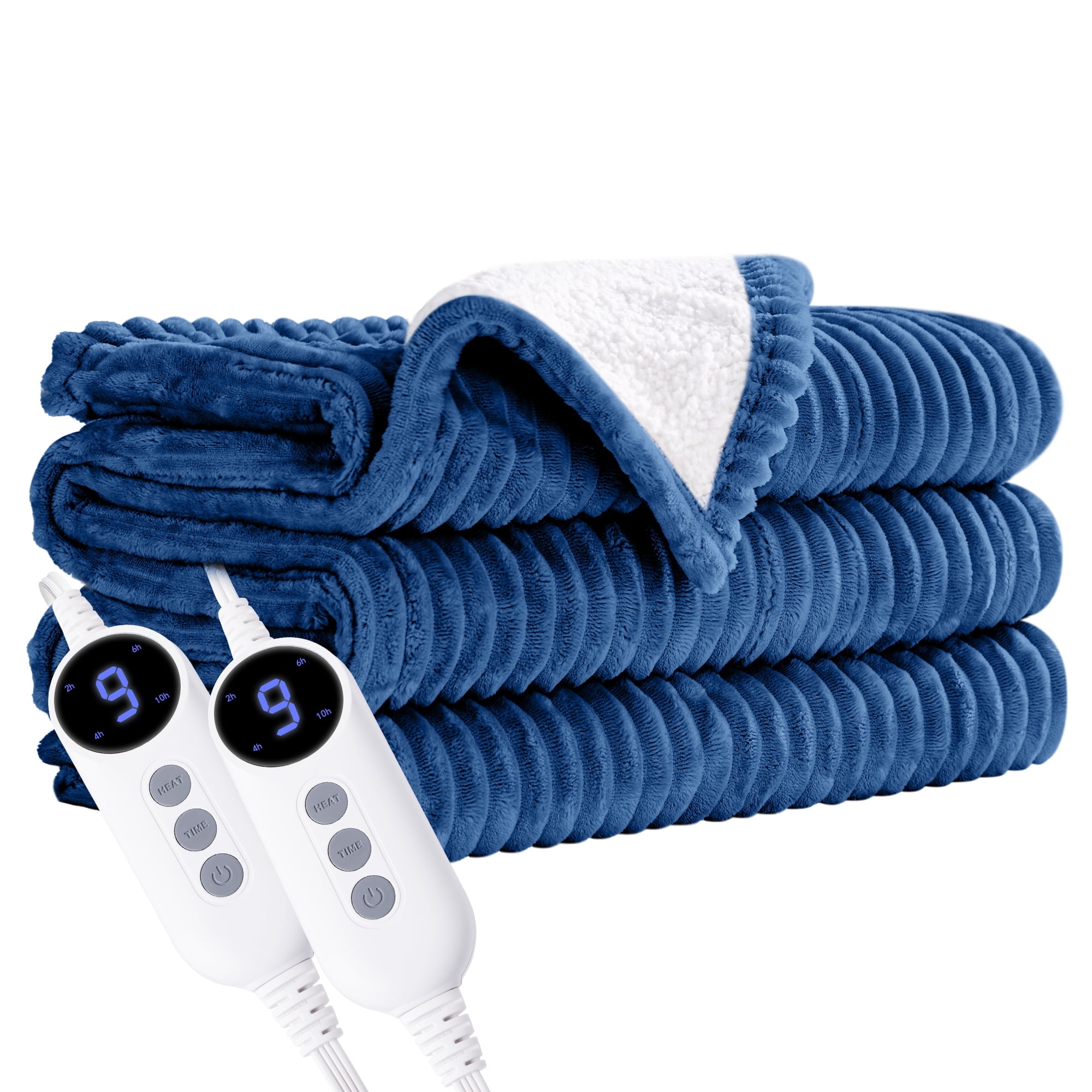 JUSTLET Heated Blanket Electric Queen, 84"x90" Heating Blanket Throw, 9 ...