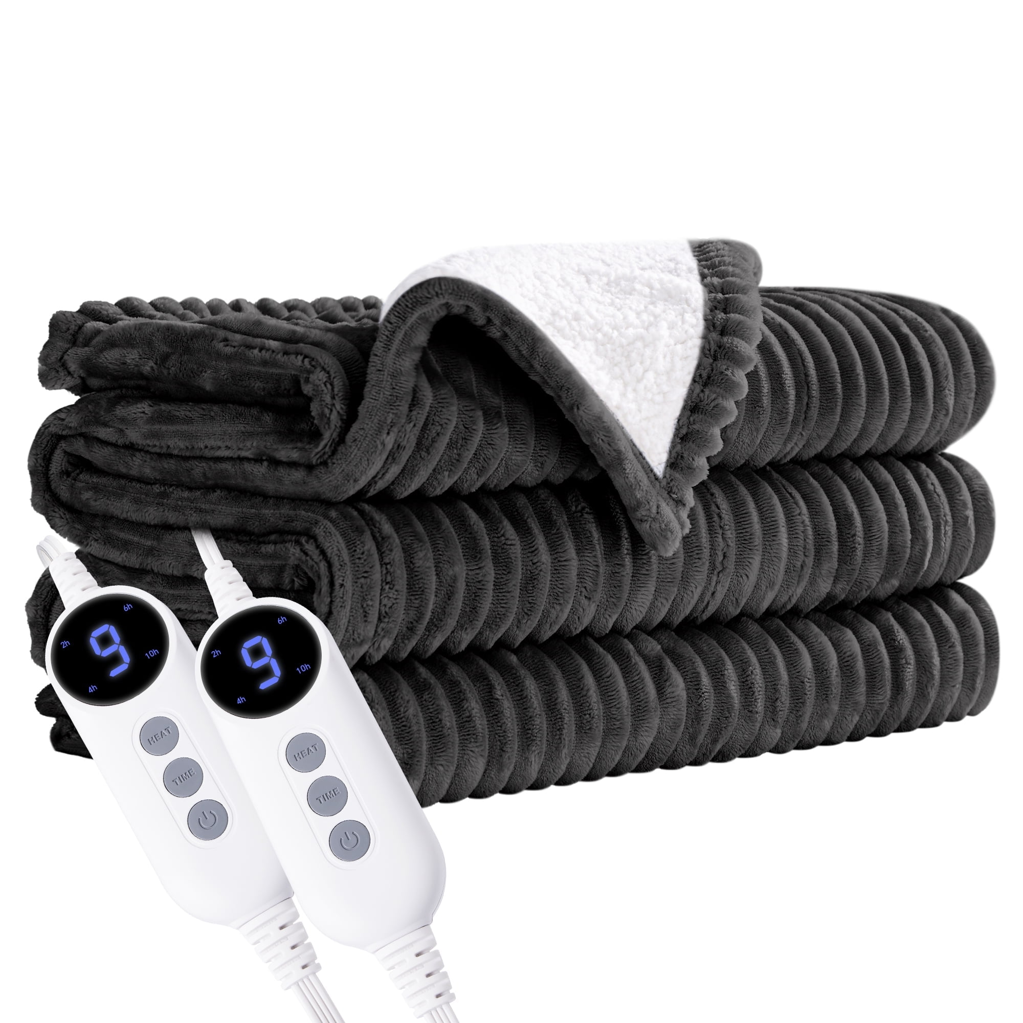 JUSTLET Heated Blanket Electric Queen, 84"x90" Heating Blanket Throw, 9 ...