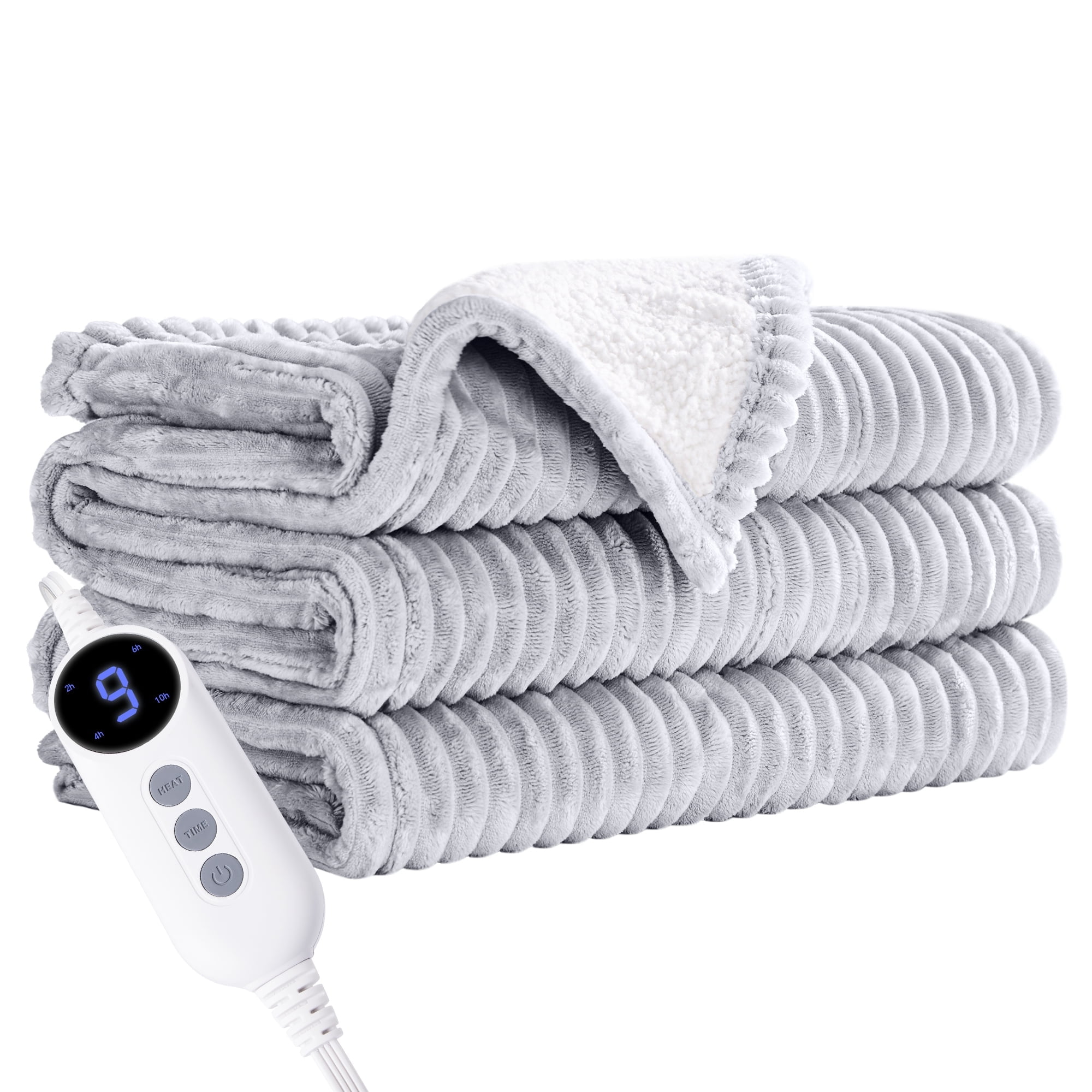 JUSTLET Heated Blanket Electric Twin, 62"x84" Heating Blanket Throw, 9 ...