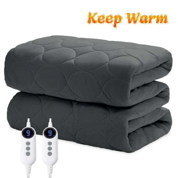 JUSTLET Electric Heated Mattress Pad, Dual Controls, 8 Heat Settings ...