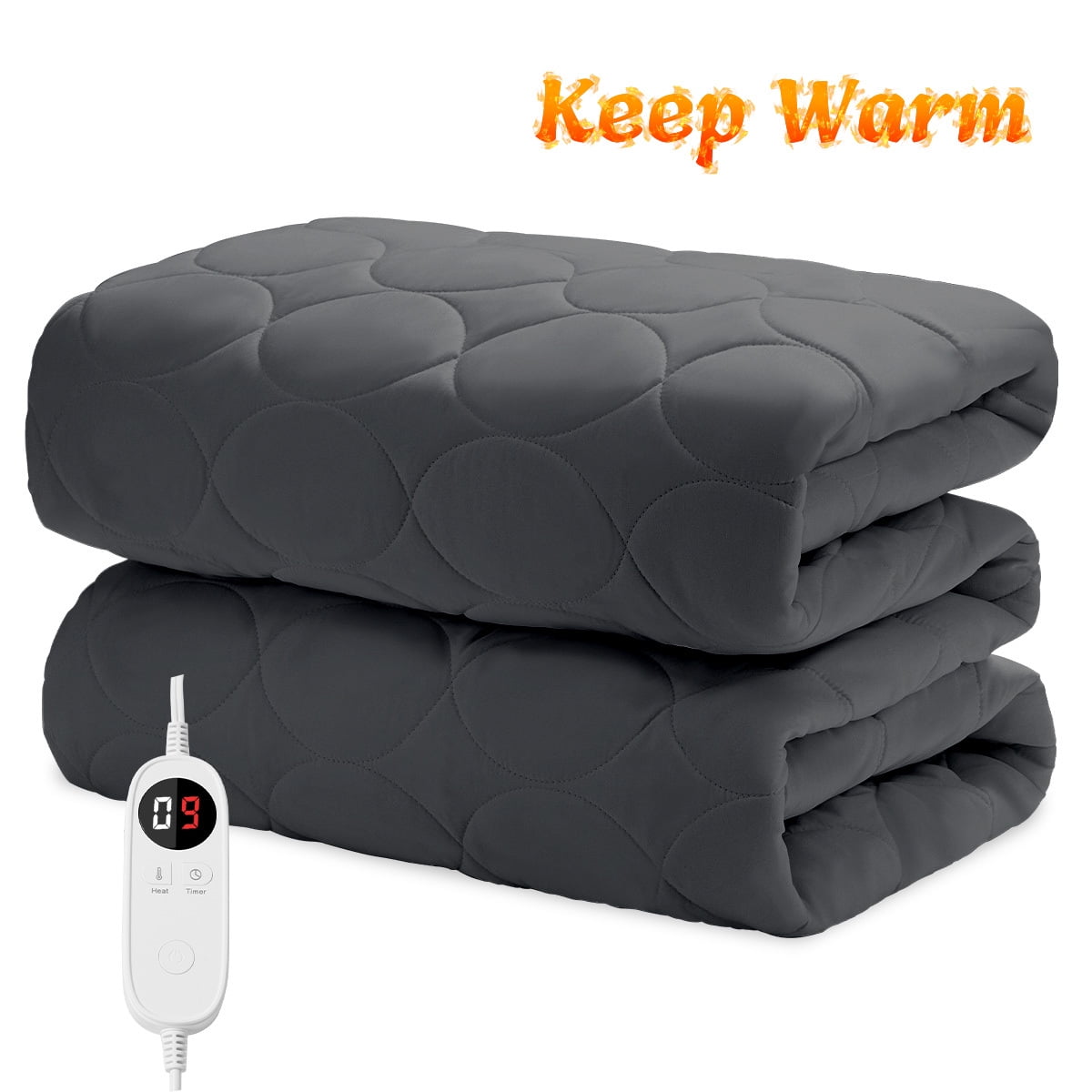 JUSTLET Electric Heated Mattress Pad, Dual 8 Temp Control, Auto Shut ...