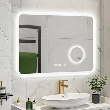 Anti-fog Wall Mounted Lighted Vanity Mirror LED Bathroom Mirror Anti ...