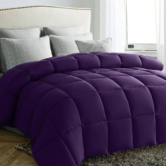 JUSTLET Luxury Solid Down Alternative Machine Washable Purple ...