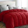 JUSTLET Luxury Solid Down Alternative Machine Washable Red Comforters ...