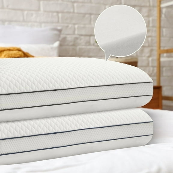 CONCETTA 2 Pack King Size Memory Foam Pillows, Ergonomic Contoured ...
