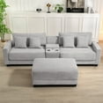 JUSTLET U-Shaped Sectional Sofa with Ottoman, Modern Corduroy Modular ...