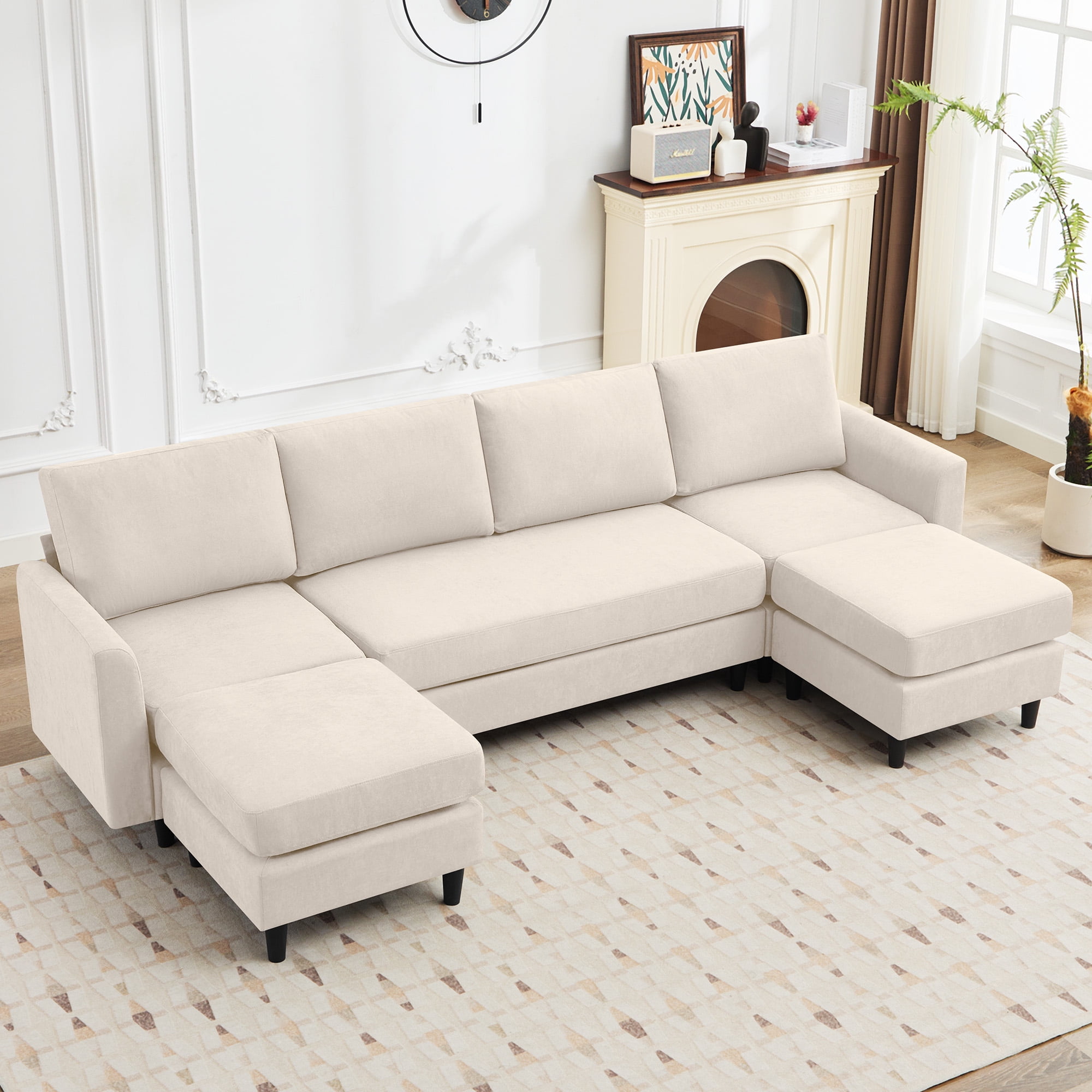 JUSTLET Modular Couches and Sofas Sectional with Chenille Fabric, 6 ...