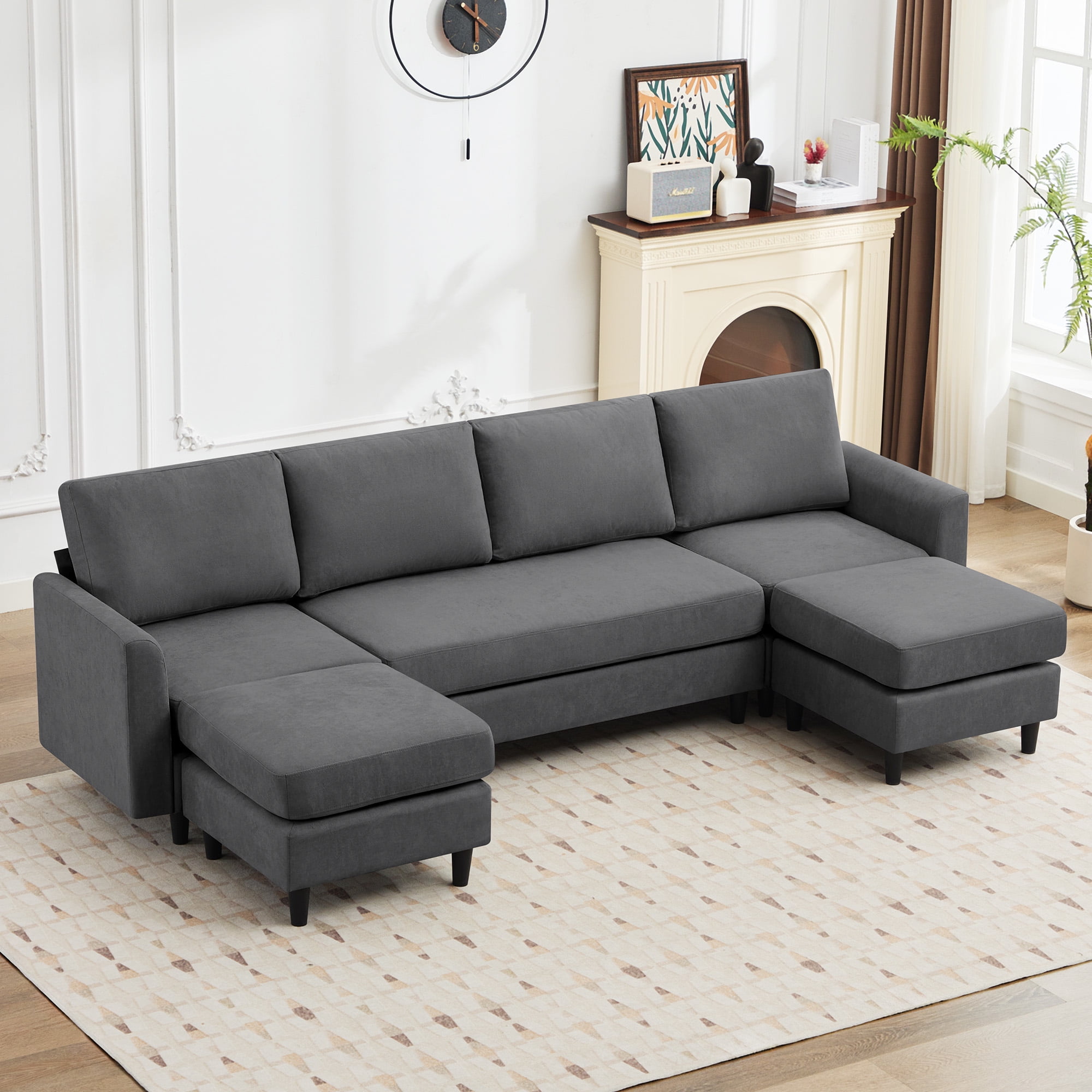 JUSTLET Modular Couches and Sofas Sectional with Chenille Fabric, 6 ...