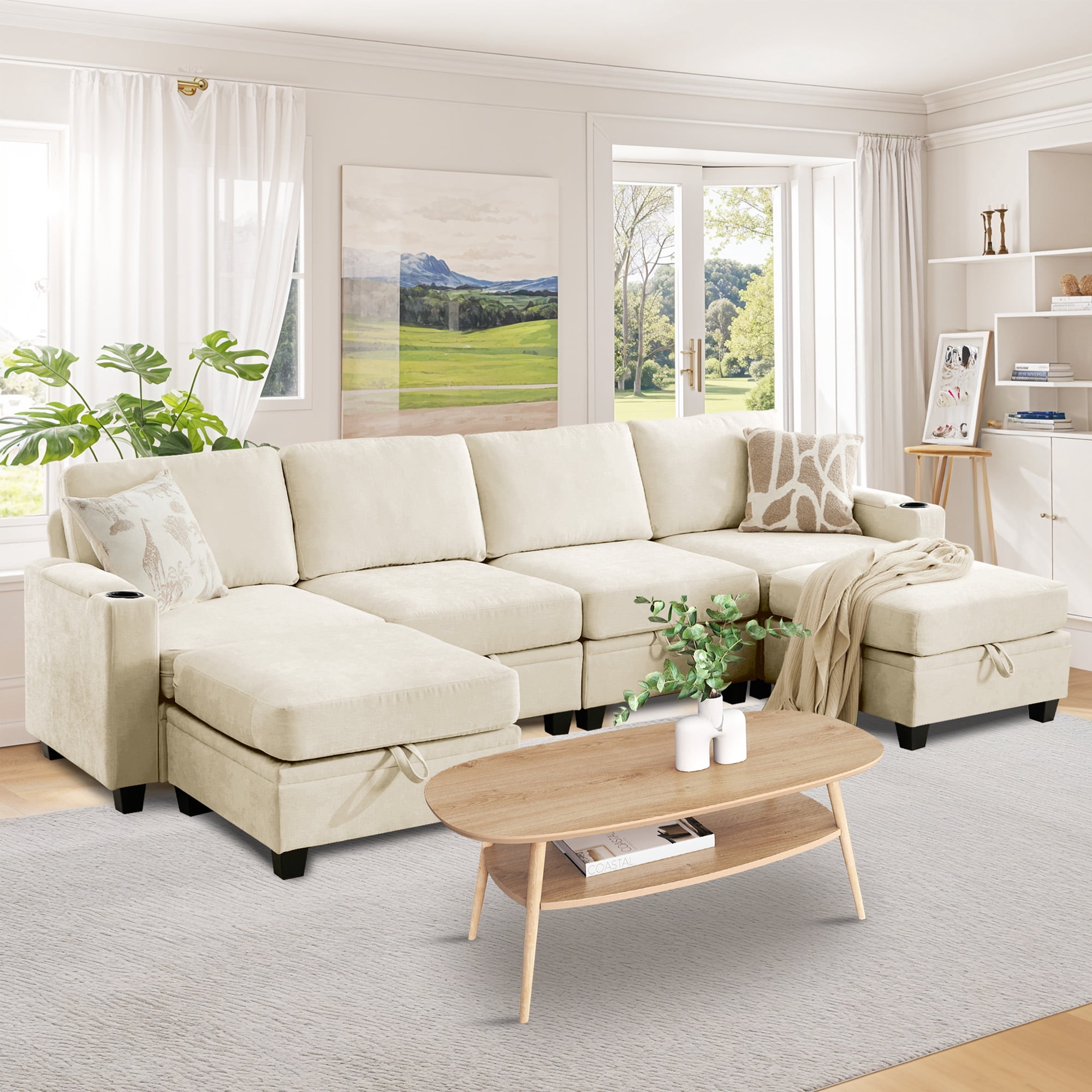 JUSTLET Modular Couches and Sofas Sectional with Storage, U Shaped ...