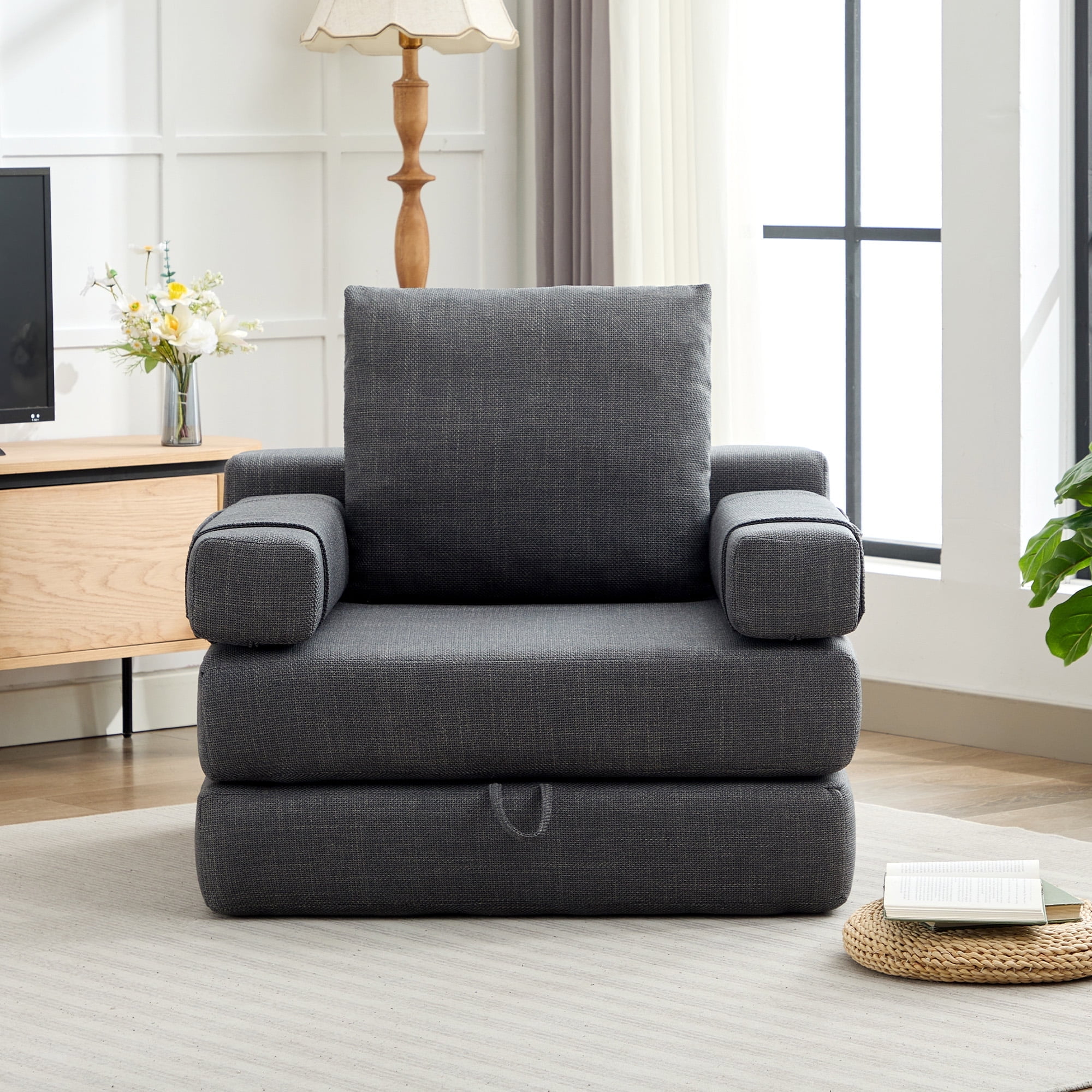 JUSTLET Modular Cushion Sofa Chair, Detachable Arms and Convertible ...