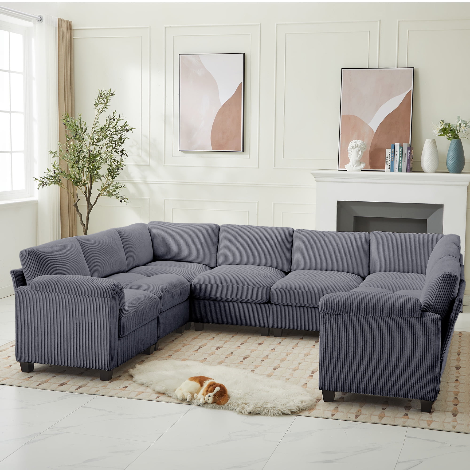JUSTLET Modular Sectional Sofa Couch, Oversized 8 Seat U Shape Sofa ...