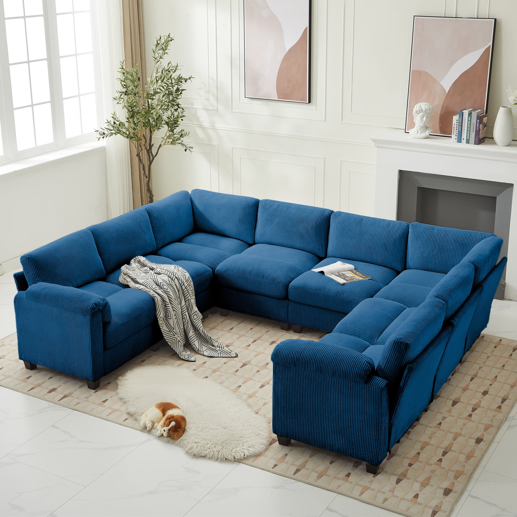 JUSTLET Modular Sectional Sofa Couch, Oversized 8 Seat U Shape Sofa ...