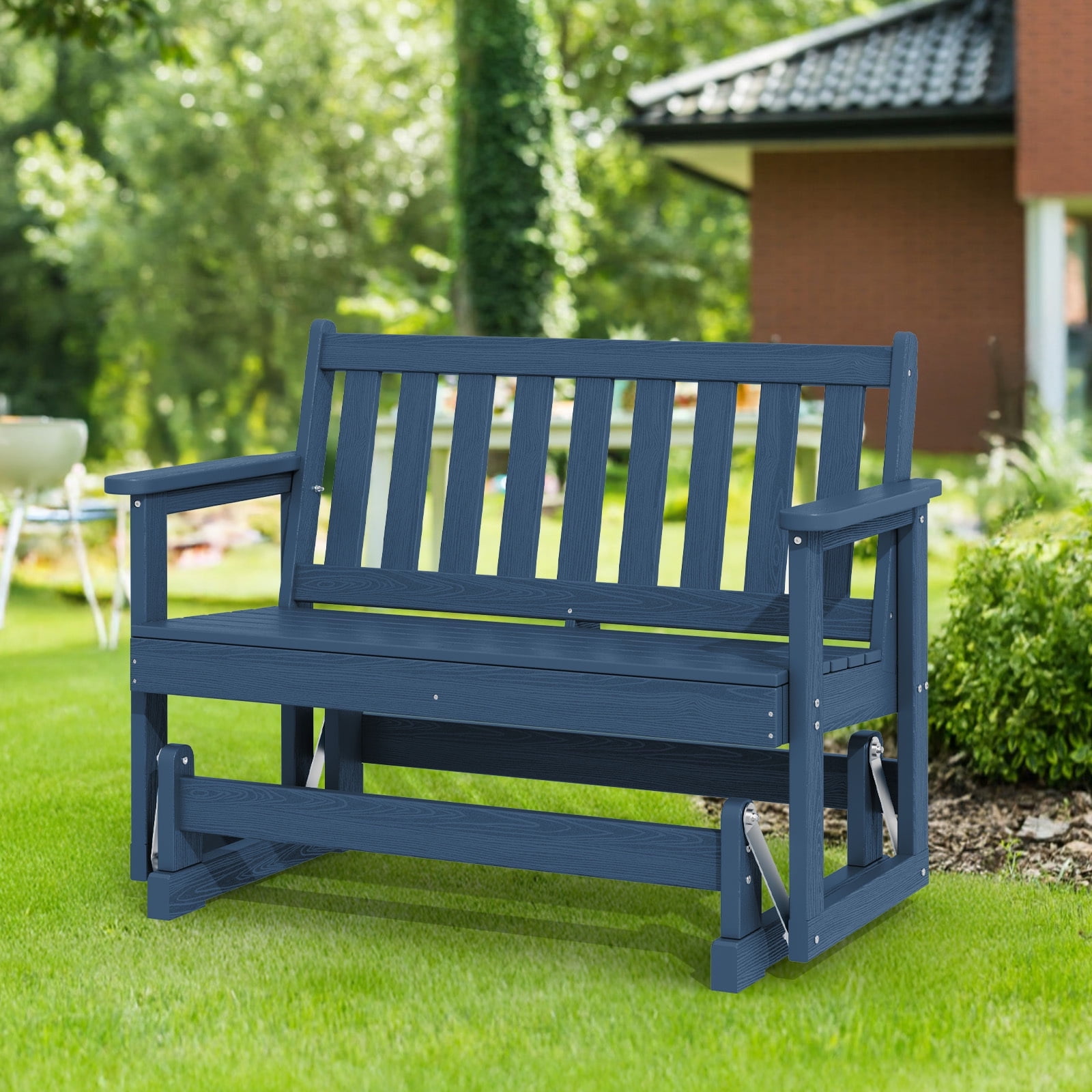 JUSTLET Outdoor Glider Rocking Chair,2 Person Bench Swings for Outside ...