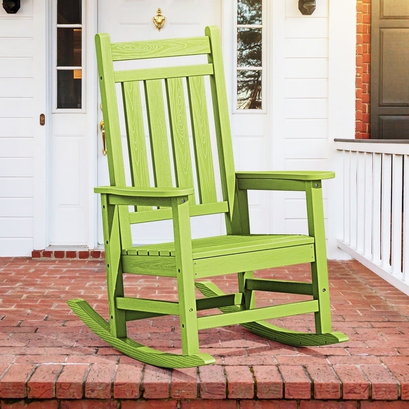 JUSTLET Outdoor Oversized Slat Rocking Chair, Apple Green - Walmart.com