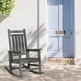ROWHY Outdoor Oversized Slat Rocking Chair, HDPE Plastic Porch Rocker ...