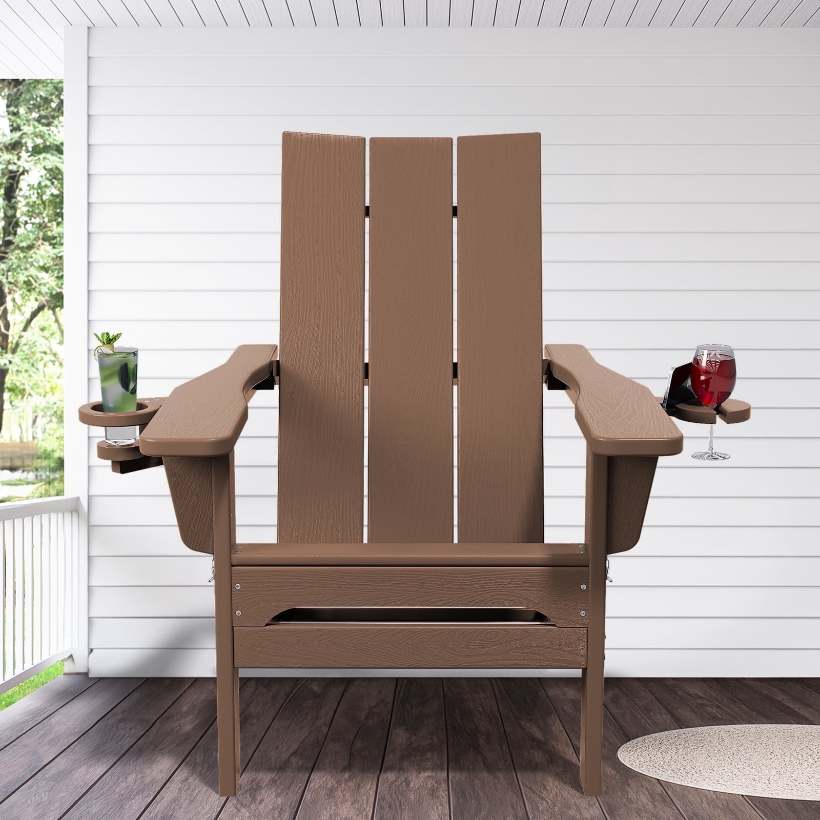 JUSTLET Foldable Heavy Duty Plastic Outdoor Patio Chair, Comfortable ...