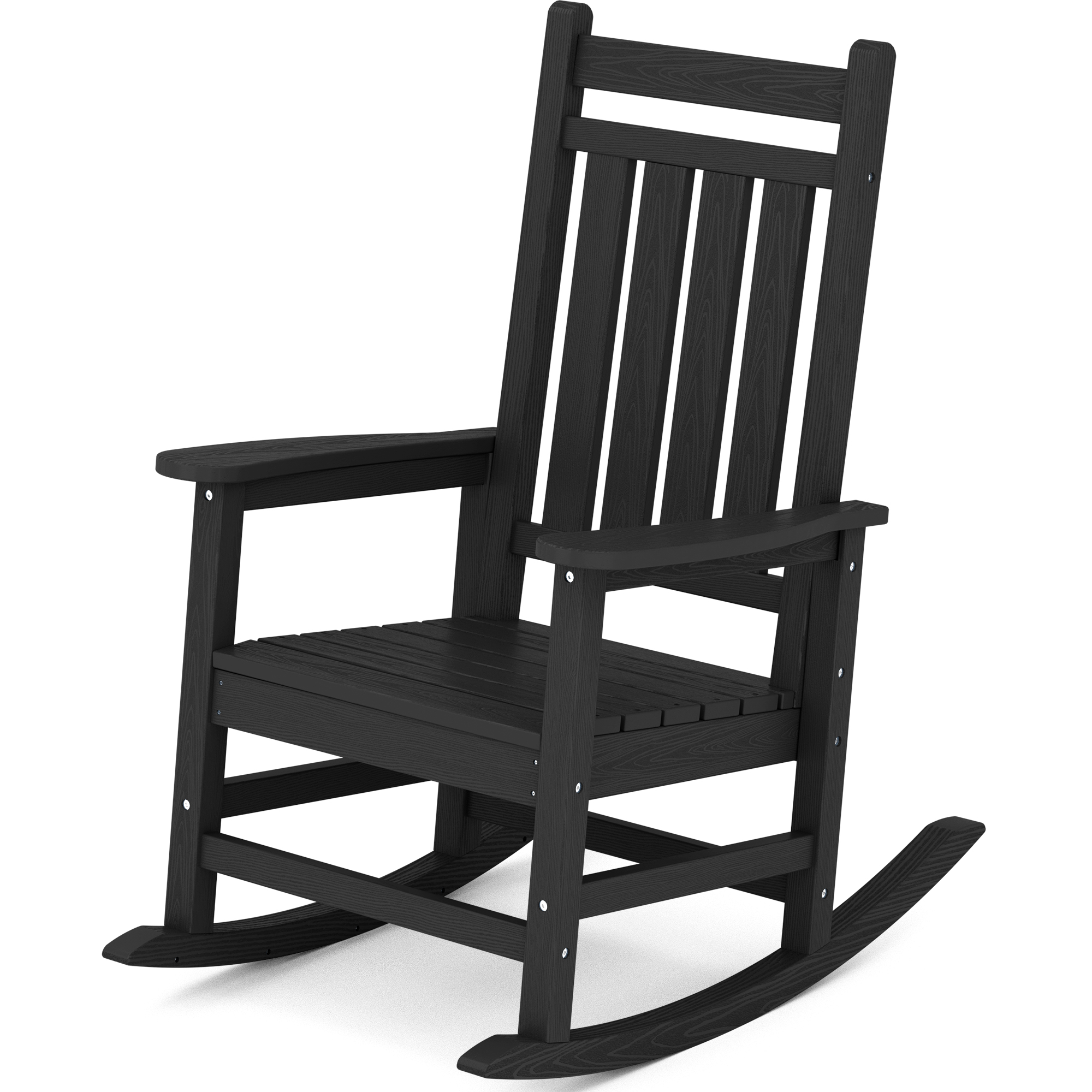 JUSTLET Outdoor Patio Slat Rocking Chair, HDPE Plastic Porch Rocker ...