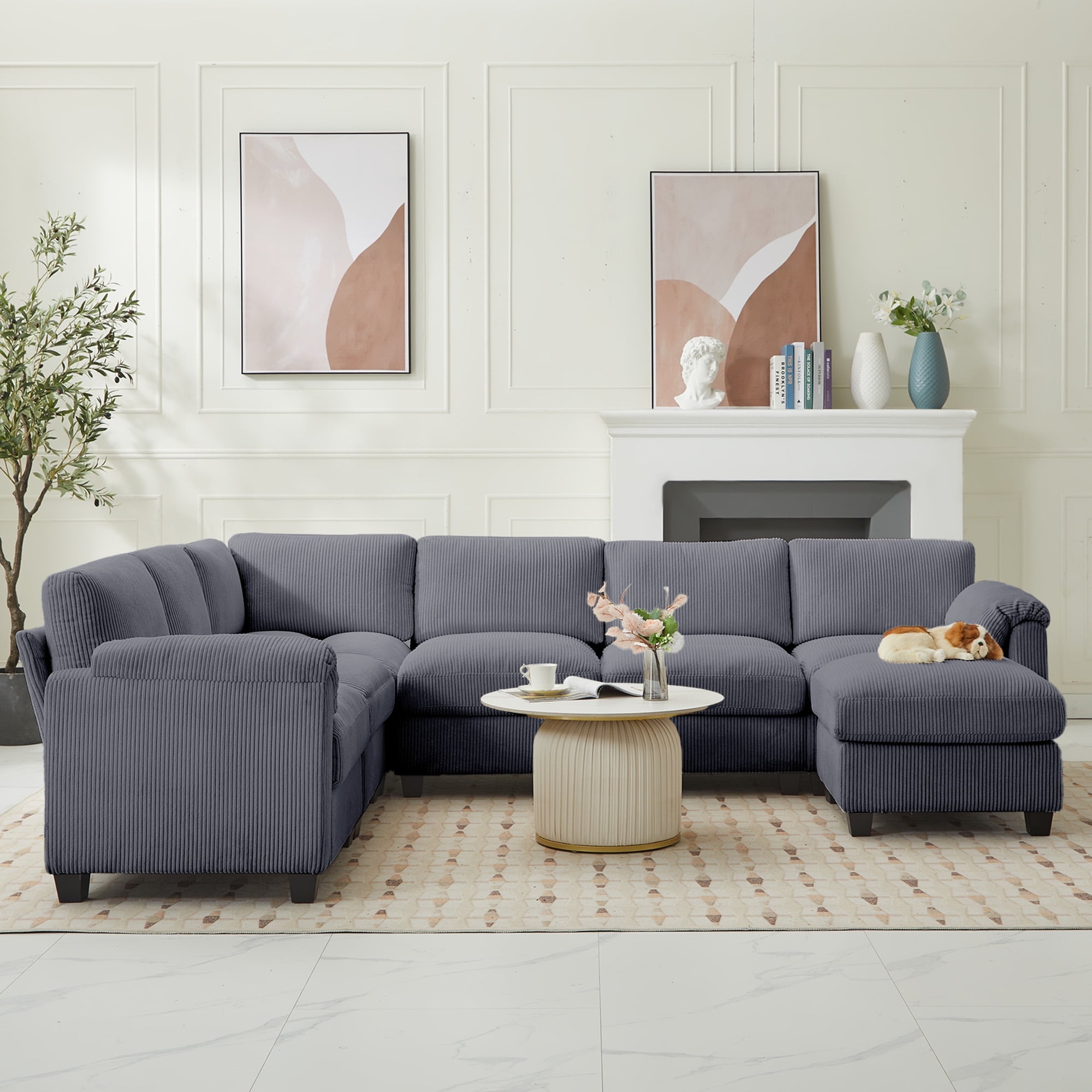 JUSTLET Oversized Modular Sectional Sofa, Oversized U Shaped Couch ...