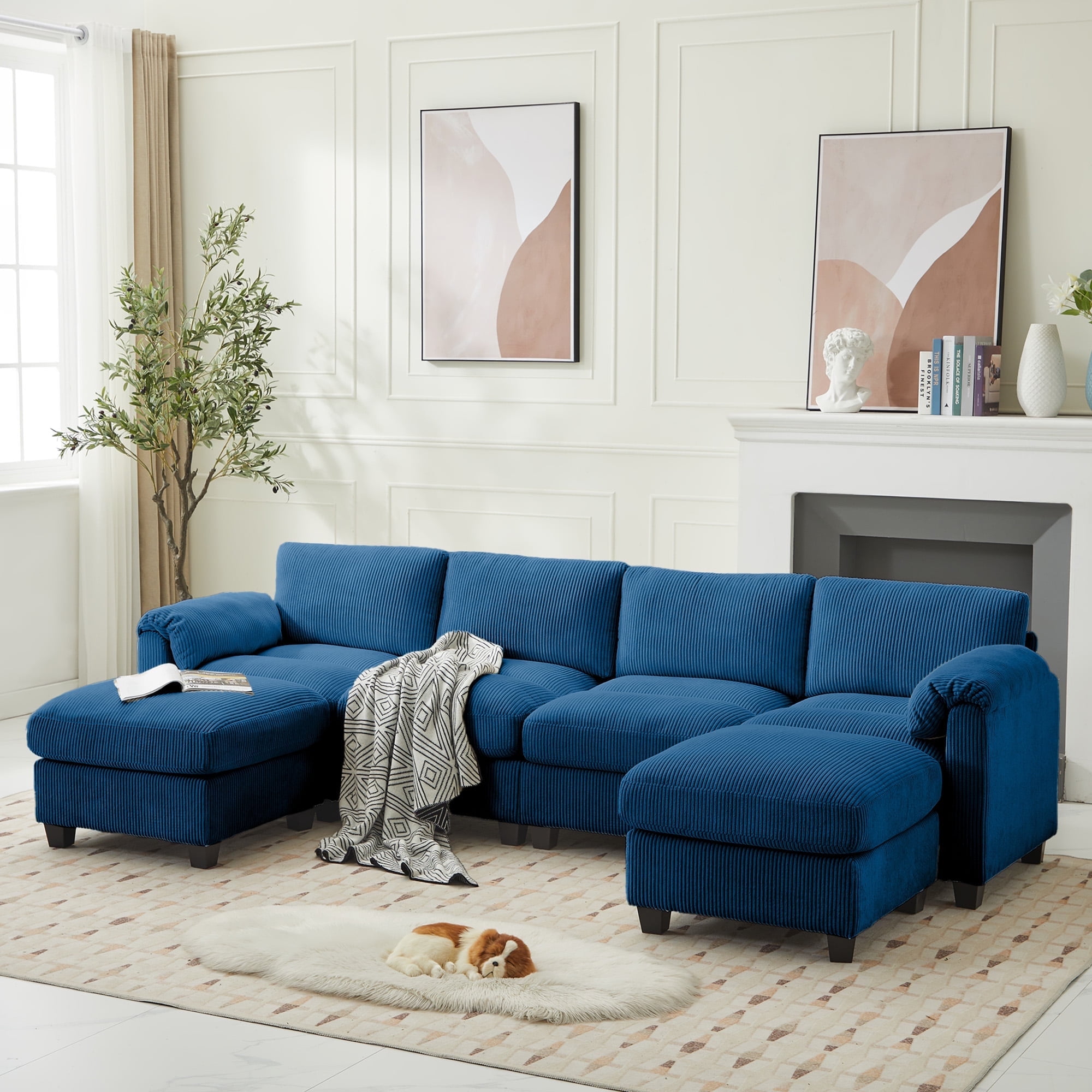 JUSTLET Oversized Modular Sectional Sofa, U Shaped Corduroy Sofa Couch ...