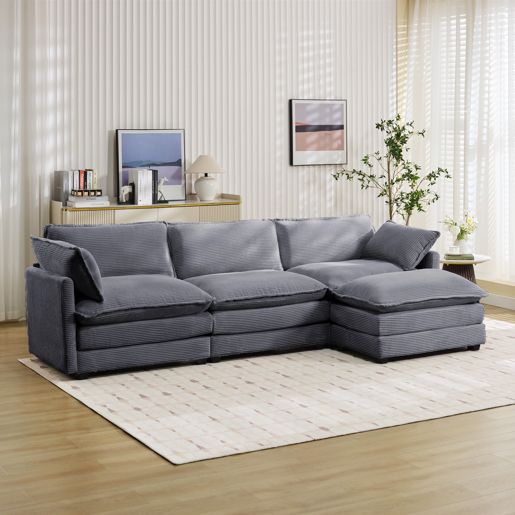 JUSTLET Oversized Sectional Sofa Couch, L Shaped Couch Cloud Couch with ...
