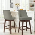 JUSTLET Swivel Counter Height Bar Stools Set of 2, Upholstered Dining ...