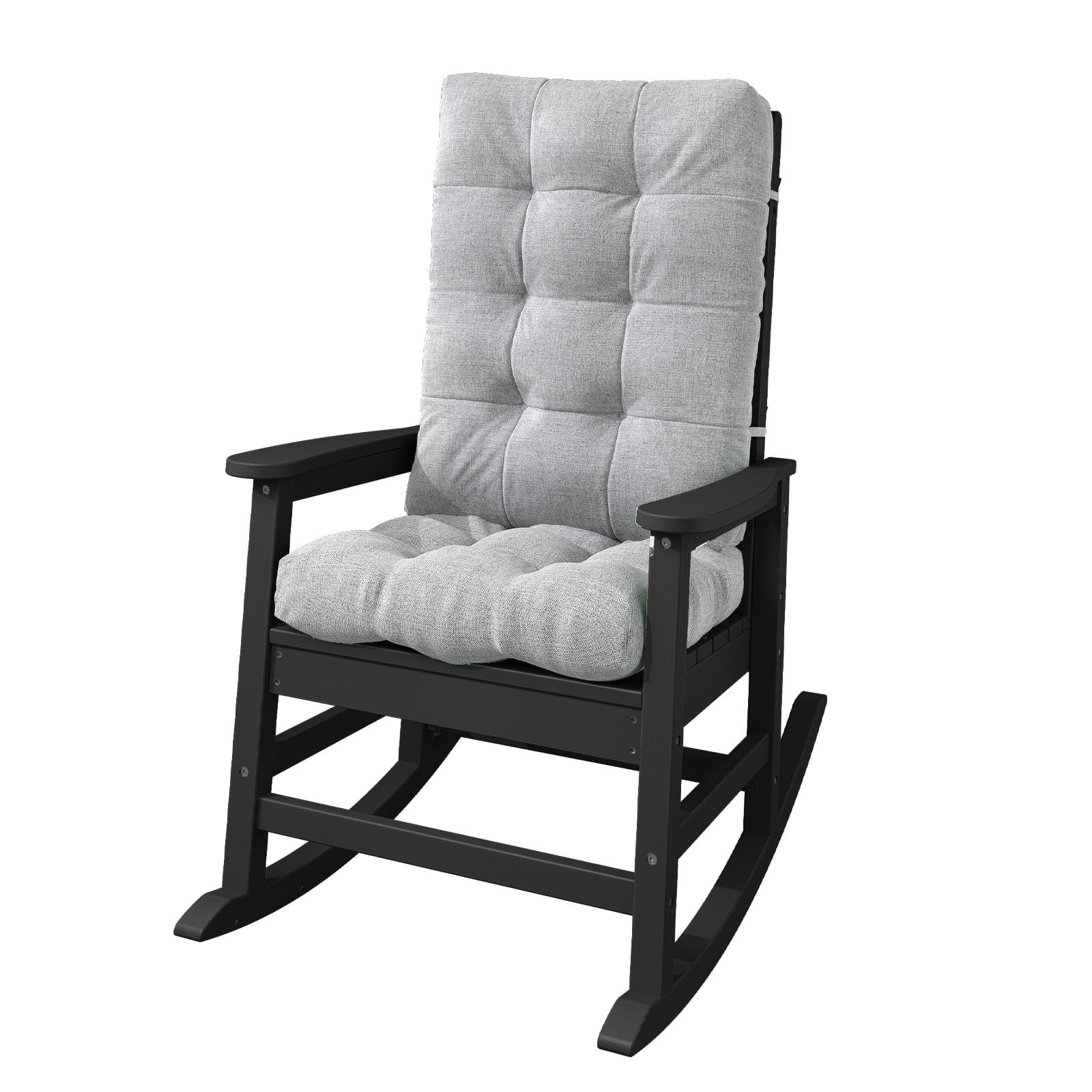 JUSTLET Tall Adirondack Rocking Chair with Cushion ,Oversized Seat,HDPE ...