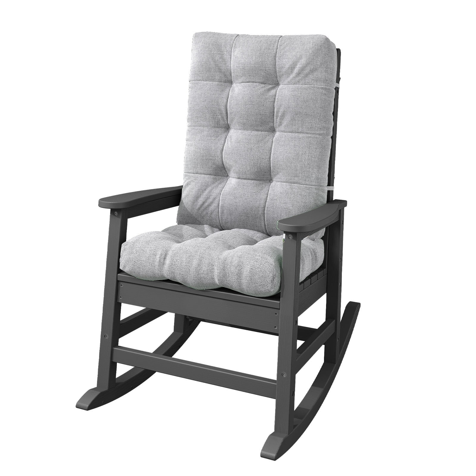 JUSTLET Tall Adirondack Rocking Chair with Cushion ,Oversized Seat,HDPE ...
