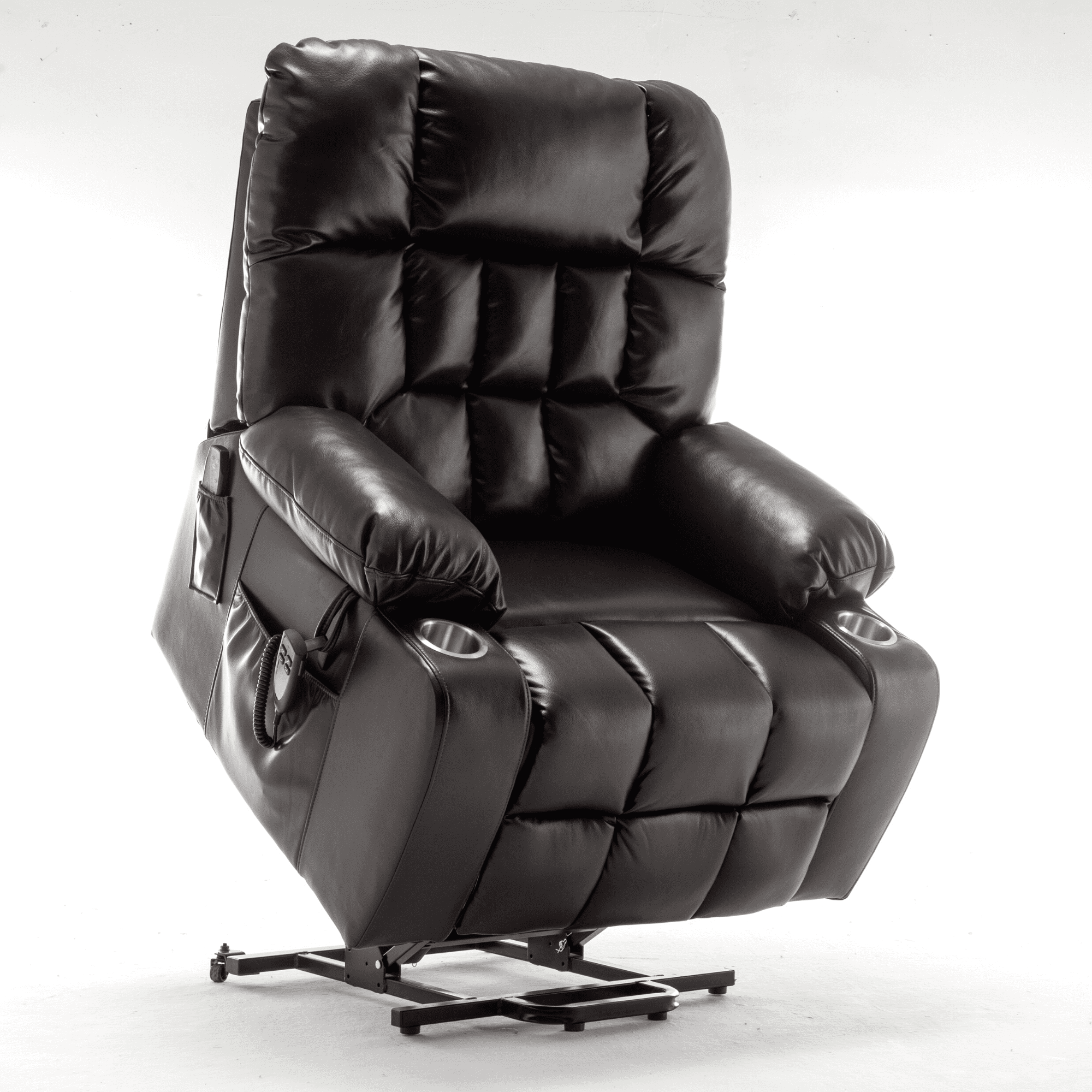 JUUXO Oversized Lay Flat Lift Recliner Chair with Cup Holders, Extra ...