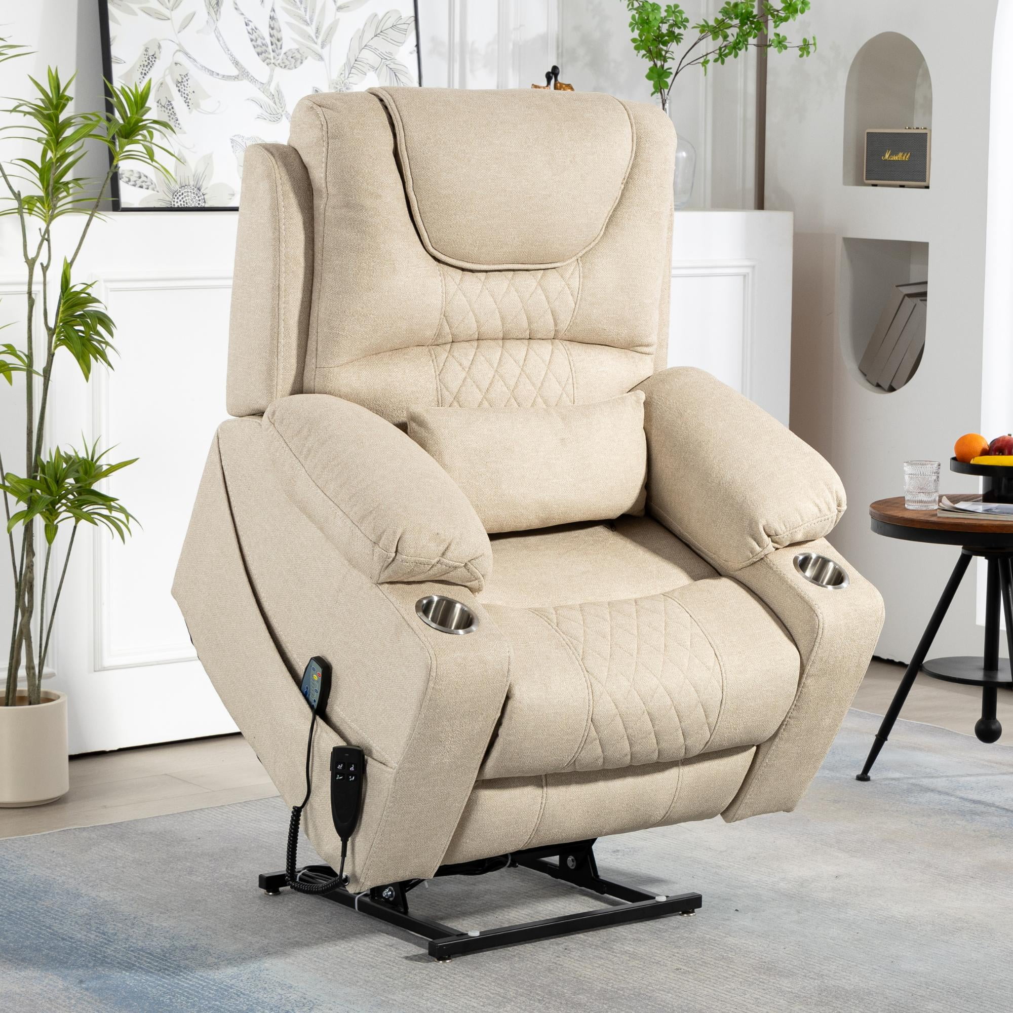 JUUXO Oversized Lift Chair Lay Flat 74.2" Length, Large Power Lift ...