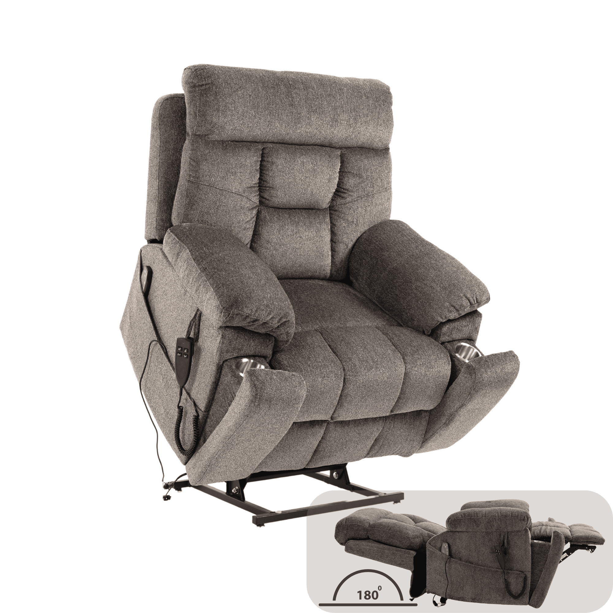 JUUXO Oversized Lift Recliner Chair Lay Flat 71" Length, 26-inch Extra ...