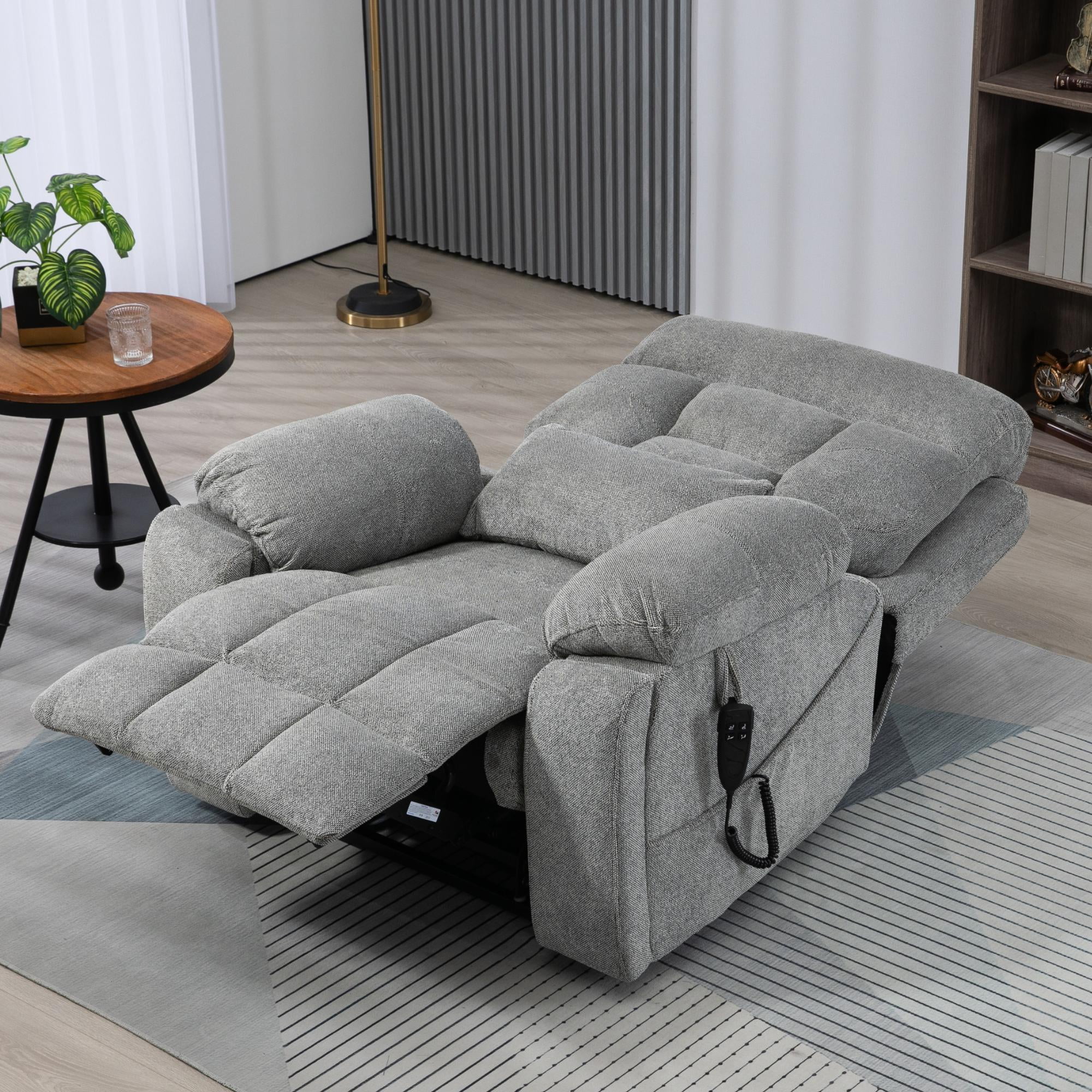 JUUXO Oversized Power Lift Recliner with Heated Massage & Cup Holders ...