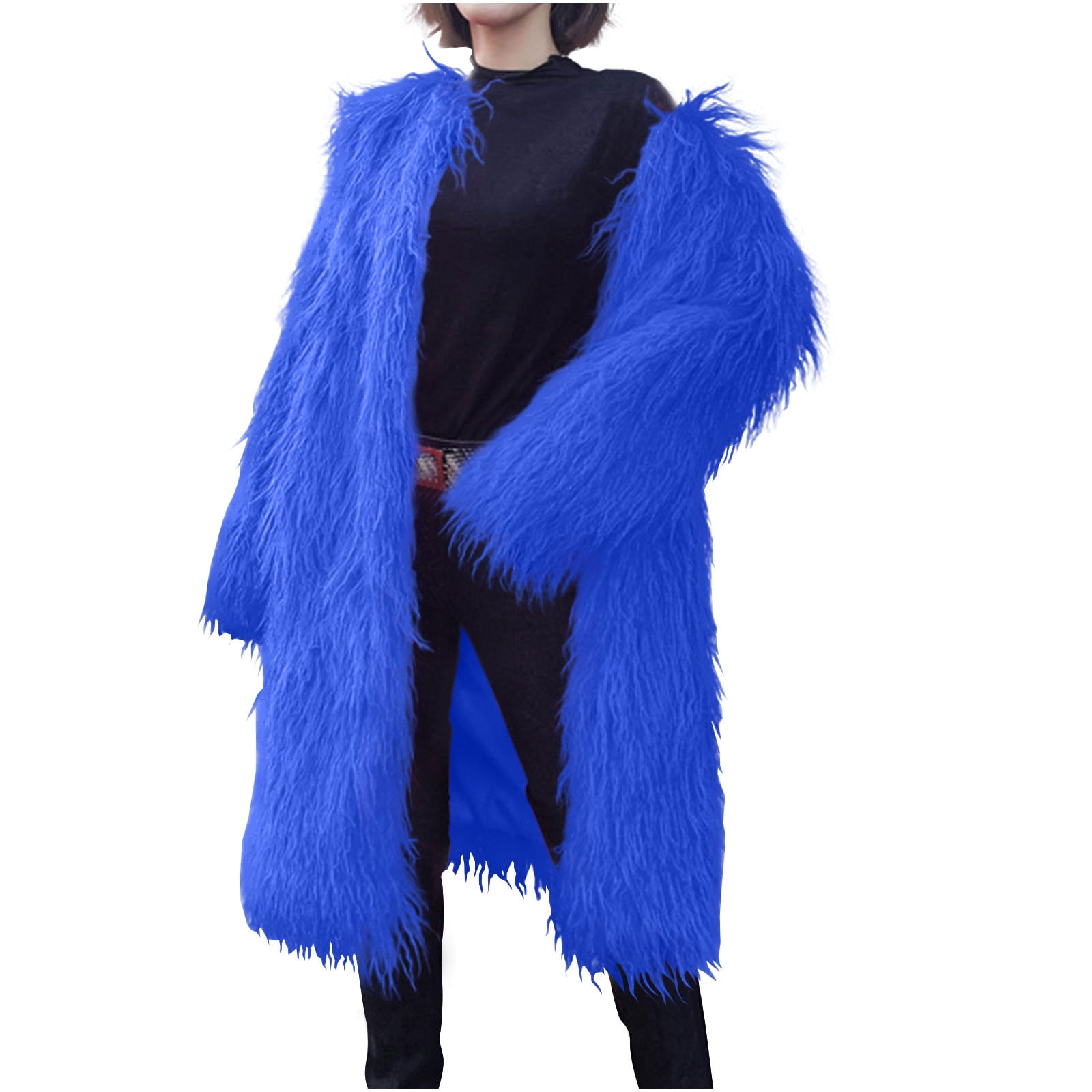 JUUYY Coat Women Plus Size Shaggy Fluffy Fuzzy Open Front Cardigan ...