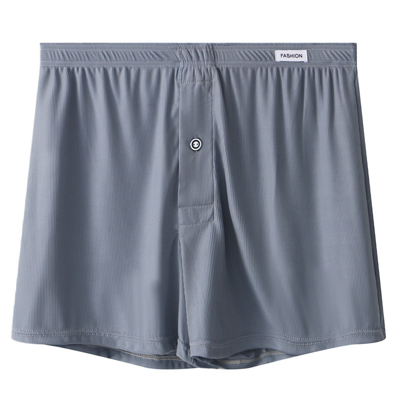 JUUYY Men Comfort Boxer Underwear Solid Color Loose Breathable Home ...