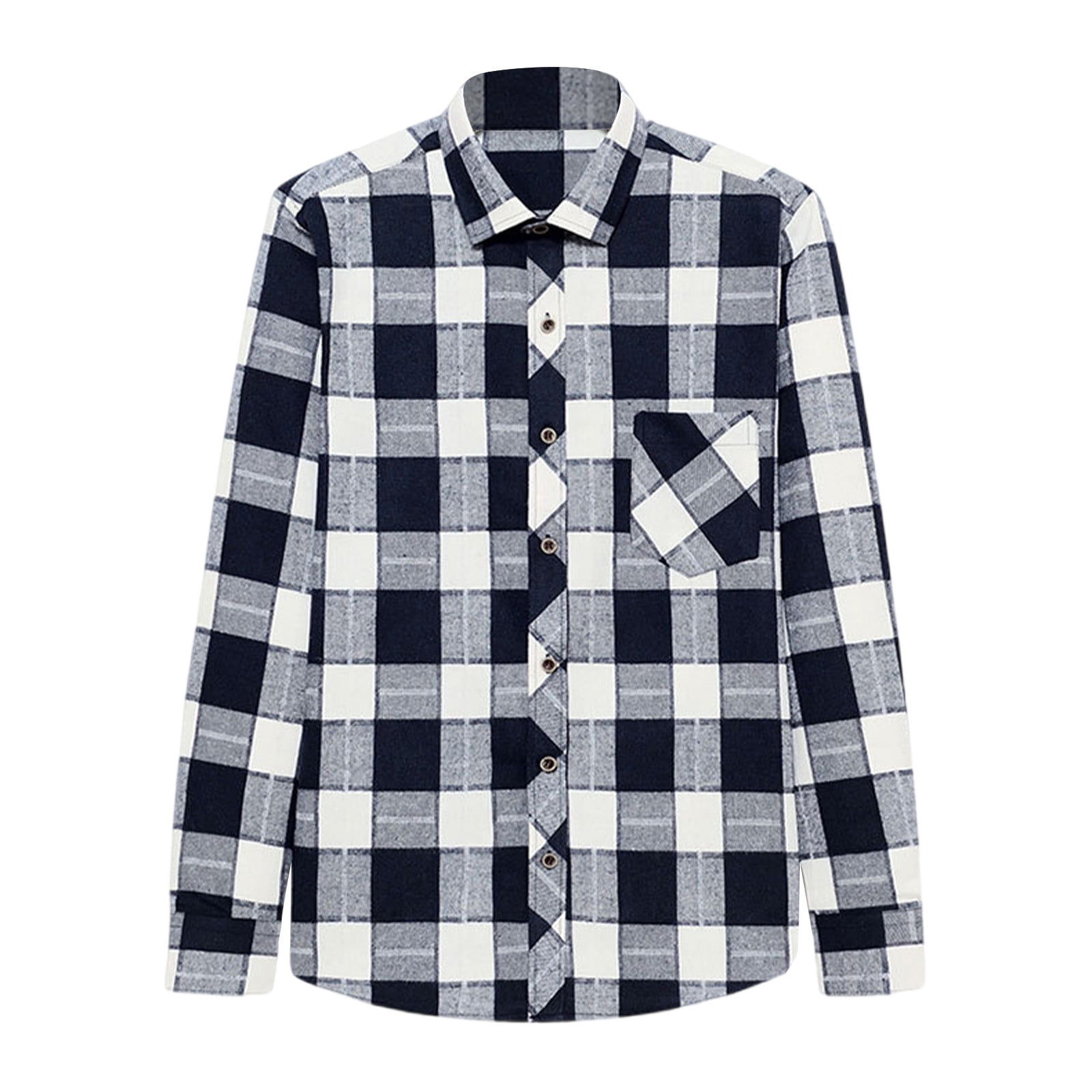 JUUYY Men's Flannel Shirt Regular Fit Long Sleeve,Casual Button Down ...