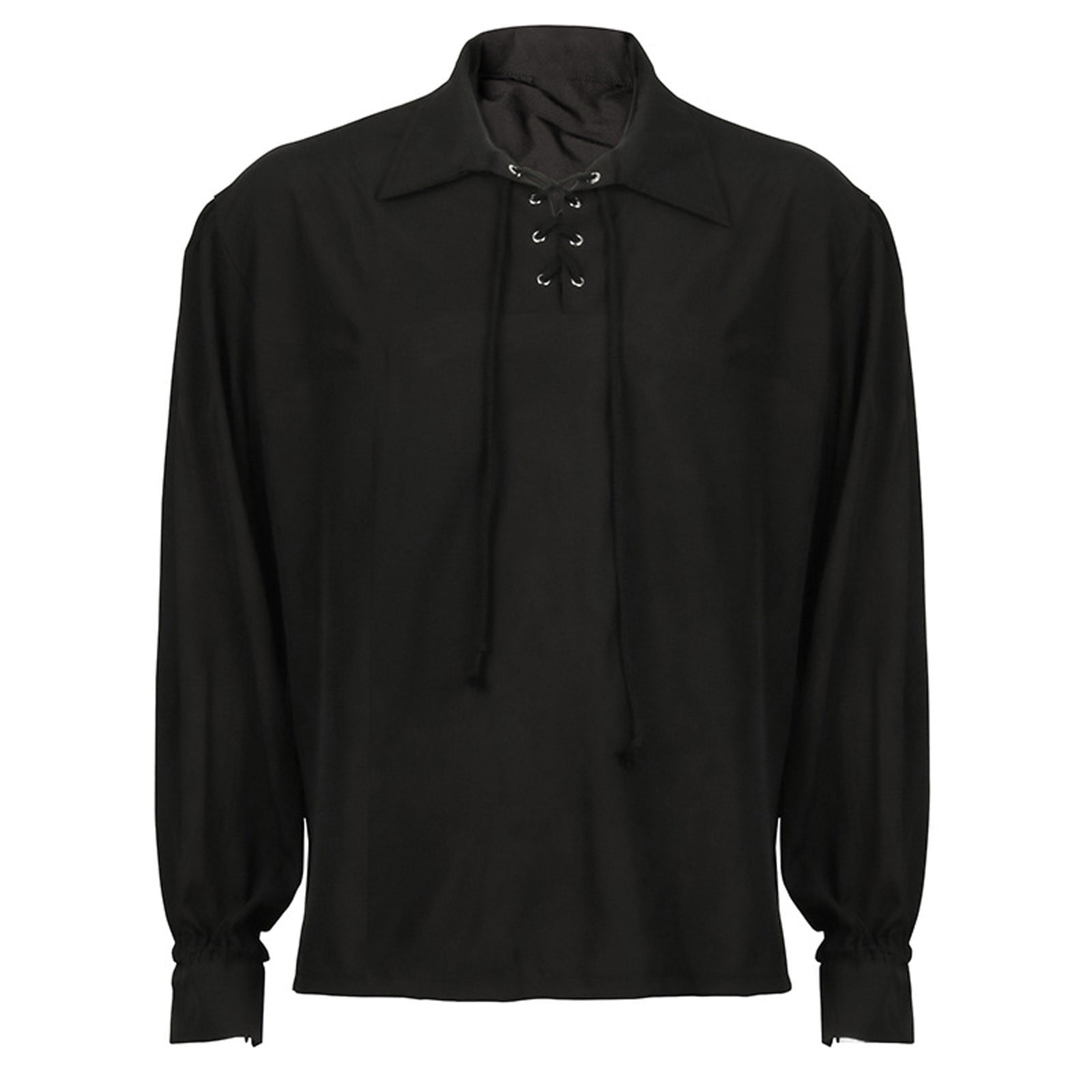 JUUYY Men's Medieval Pirate Gothic Shirt Medieval Vintage Lacing Long ...
