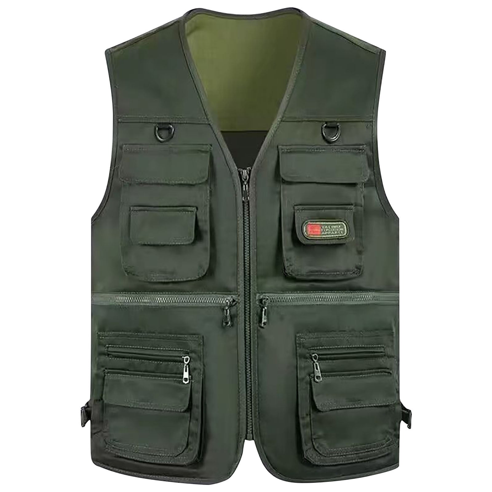JUUYY Men's Multi Pockets Zipper Work Utility Vests Photo Safari Travel ...