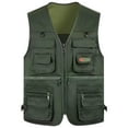 JUUYY Men's Multi Pockets Zipper Work Utility Vests Photo Safari Travel ...