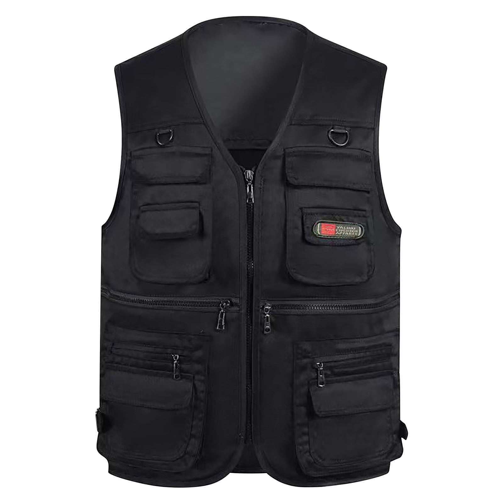 JUUYY Men's Multi Pockets Zipper Work Utility Vests Photo Safari Travel ...