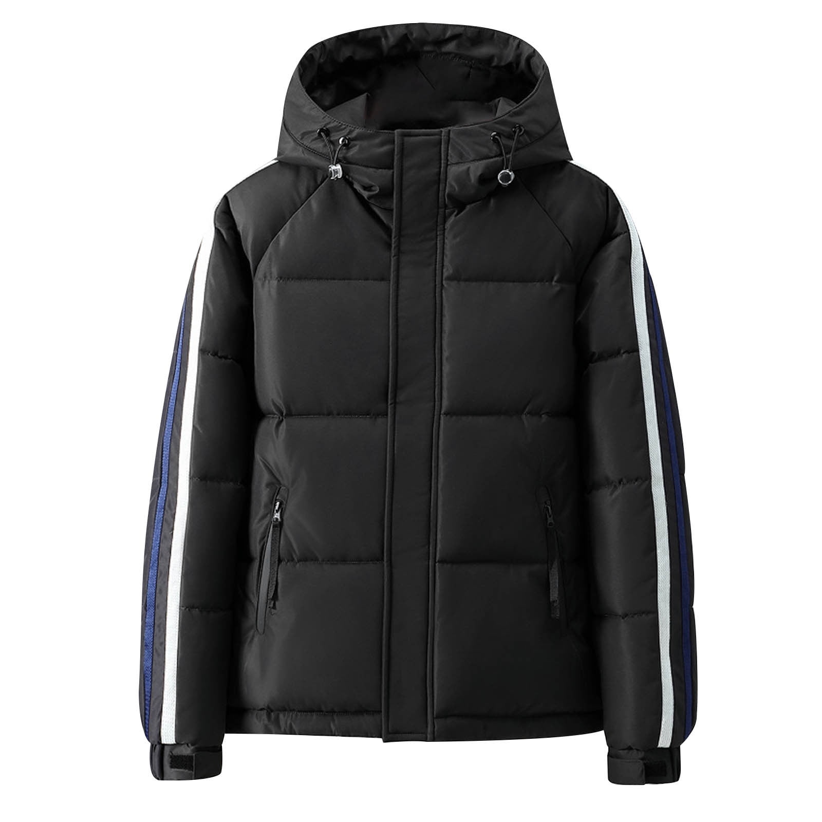 JUUYY Men's Puffer Jacket with Hood Thick down Jacket Zip up Quilted Jacket Waterproof Insulated ...