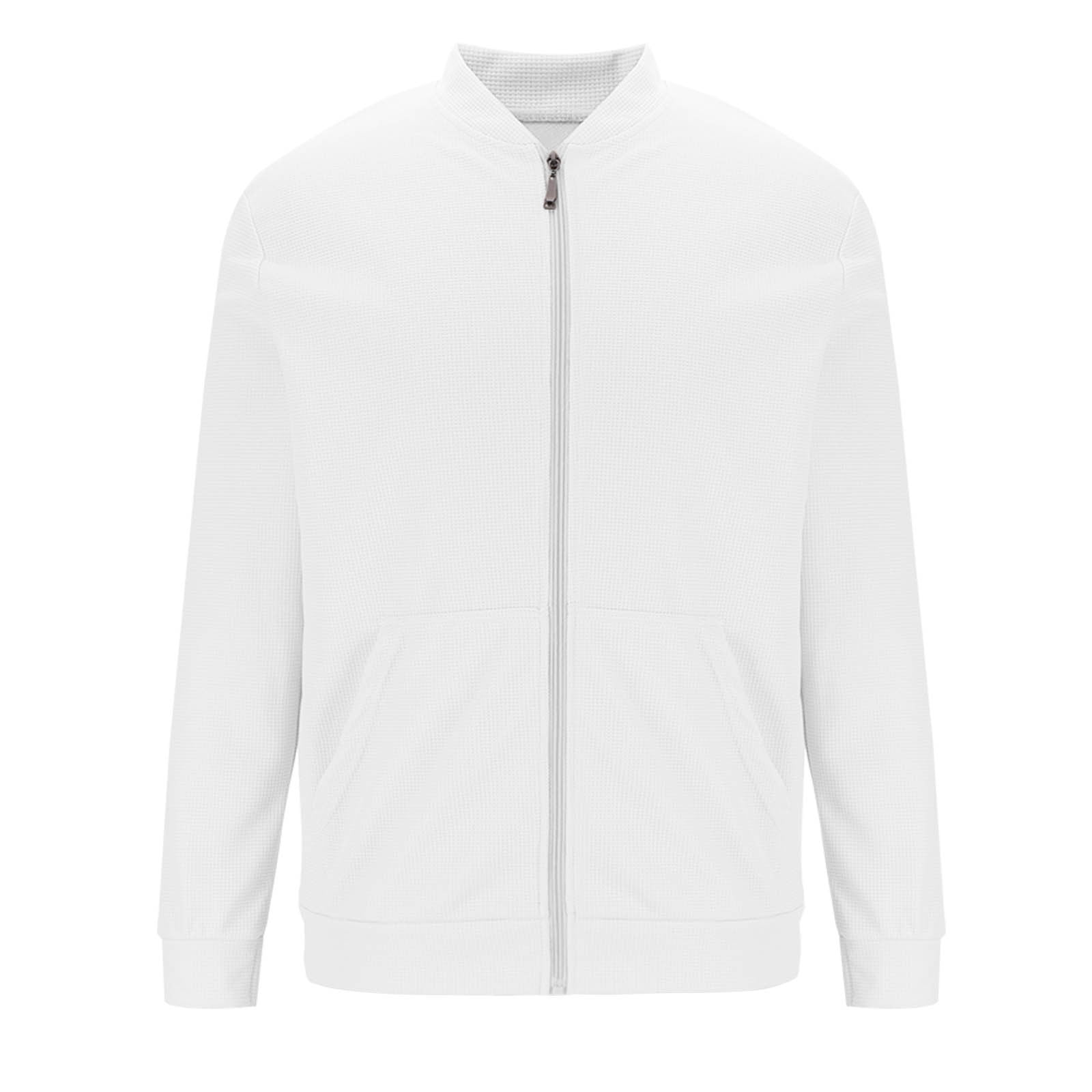 JUUYY Men's Slim Fit Hoodless Jacket Lapel Collar Cardigan Jacket Solid ...