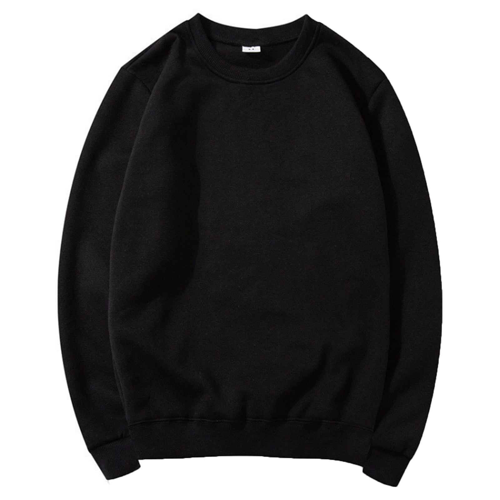 JUUYY Men 's Solid Color Crewneck Sweatshirts Casual Long Sleeve ...