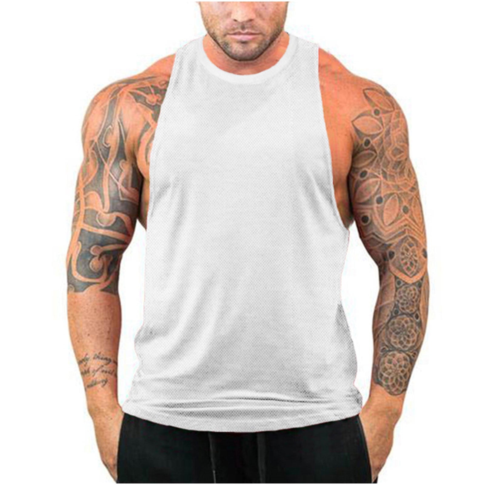 JUUYY Men's Stringer Tank Tops Muscle Gym Workout Bodybuilding Fitness ...