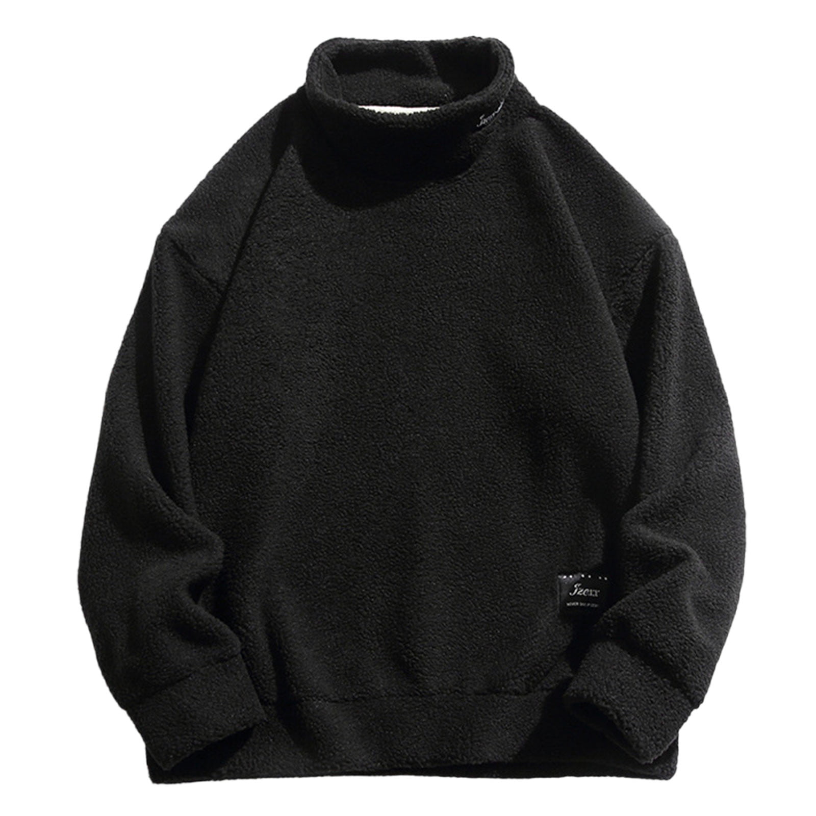 JUUYY Men's Thick Alpaca Wool Sweater Solid Turtleneck Loose Fit Pullovers Winter Thermal ...